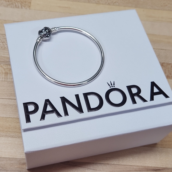 Pandora | Jewelry | Pandora Celestial Heart Clasp Bangle Sterling ...
